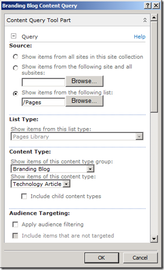 A Static State Customizing Content Query Web Parts